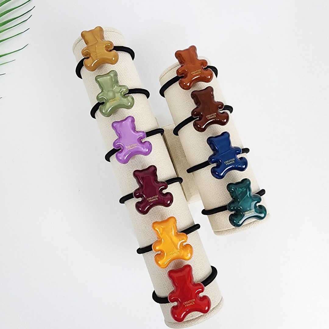 Velvet Aurora Bold Teddy Bear Elastic Hair Tie / Simple Cute Ponytail ...