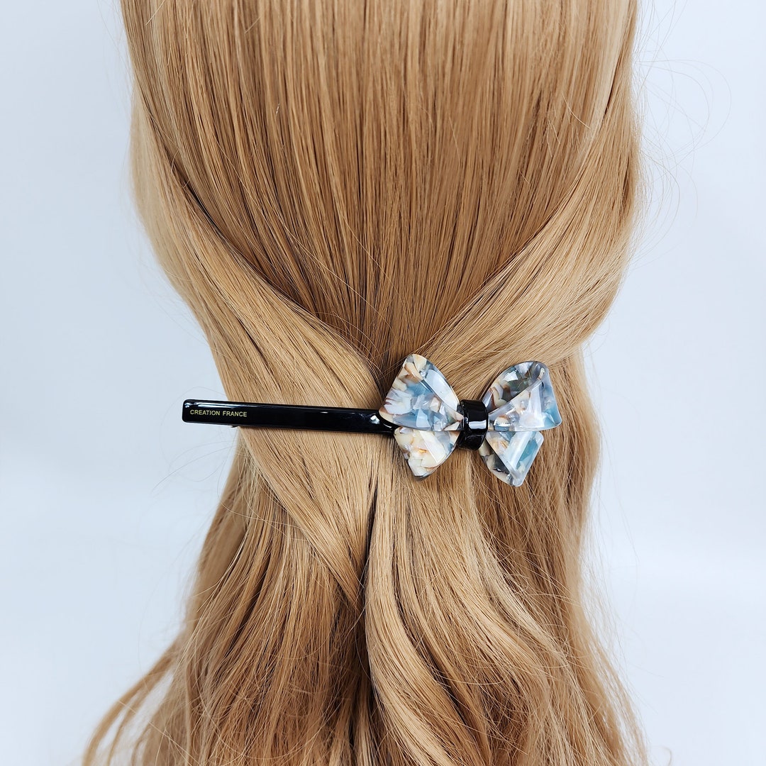 Tortoise Shell Bold Butterfly Ribbon Hair Barrette (4.7 Inch) / Leopard ...
