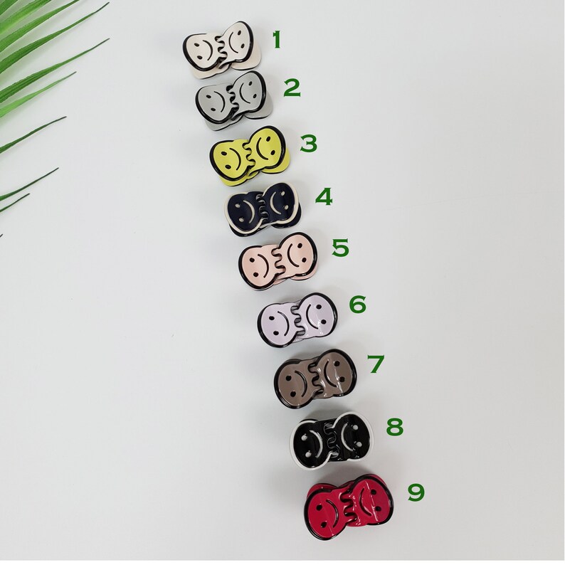 Pastel Color Cutie Smile Small Hair Clips / Marble Mini French Hair Pin ...