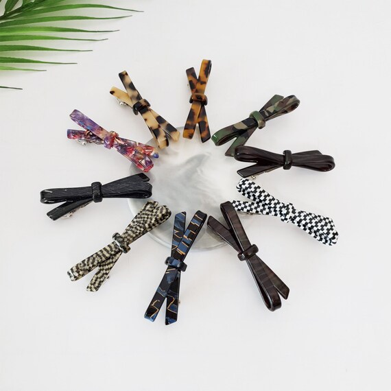 Cellulose Simple Ribbon Hair Barrette 2.8 Inch / Tortoise - Etsy