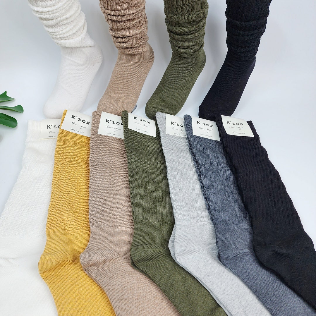Golgi Knit Warmer Long Knee Socks / Thick Warm Cozy Sock for Men and ...