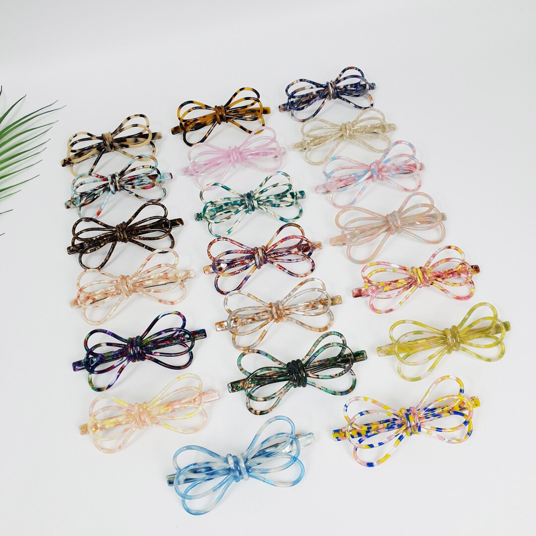 Tortoise Shell Triple Ribbon Hair Barrette (4.3 Inch) / Luxurious ...