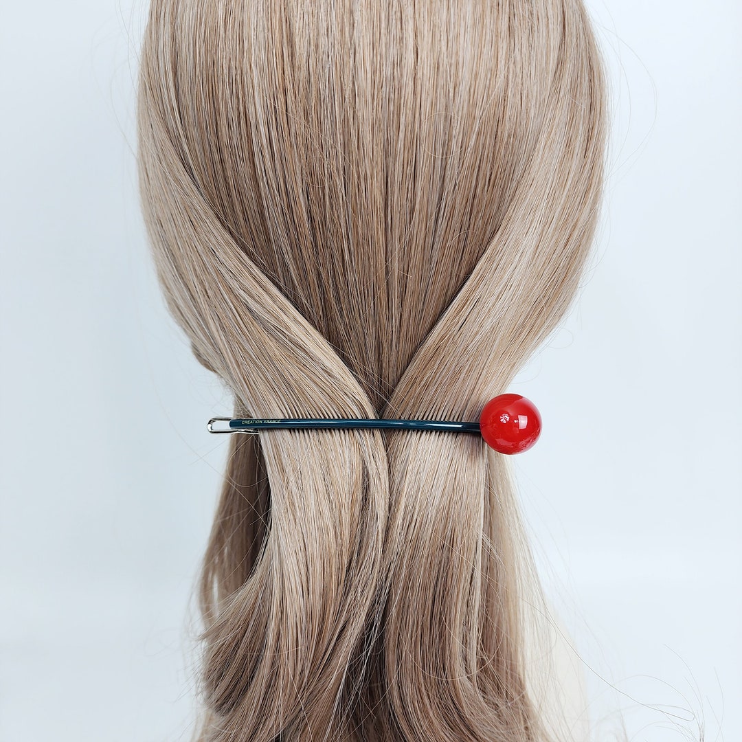 Candy Big Bead Stick Bobby Pin (4.5 Inch) / Tortoise Shell French Hair ...