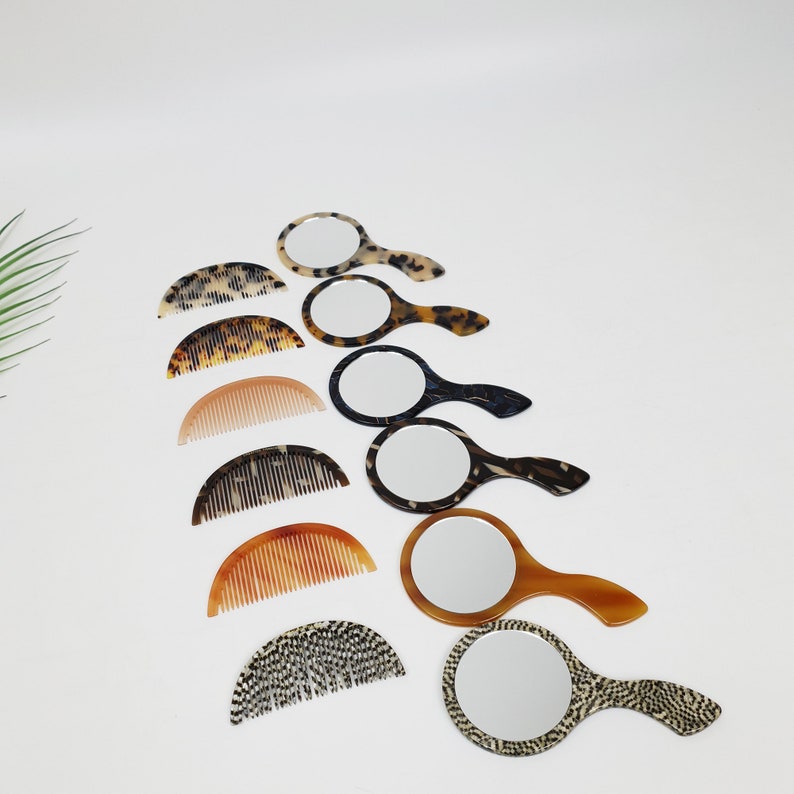 Tortoise Marble Thin Half Moon Shape Hair Comb / Hand Held | Etsy