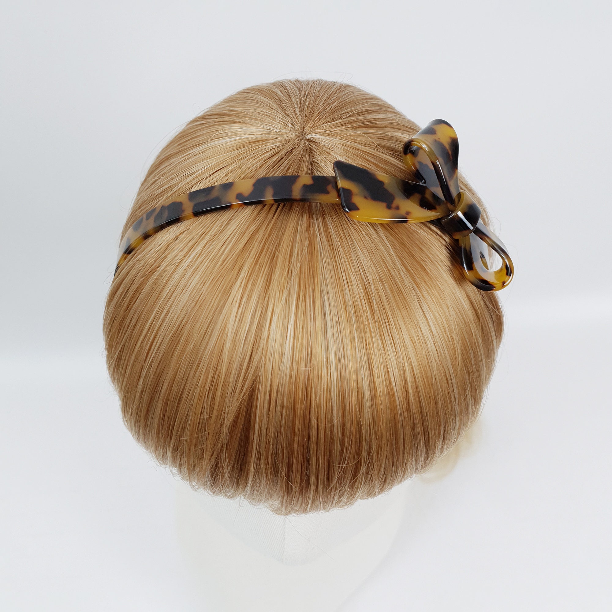 Leopard Double Ribbon Thin Headband / Tortoise Marble Elegant | Etsy