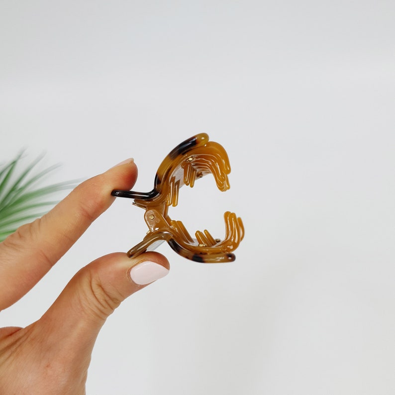 Leopard Half Moon Double Clip Hair Claw / Tortoise Shell French Hair ...
