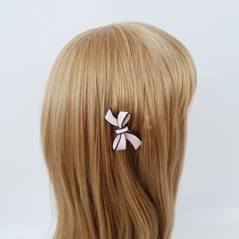 Double Ribbon Hair Comb Pin / Pastel Color French Hair Pin / | Etsy