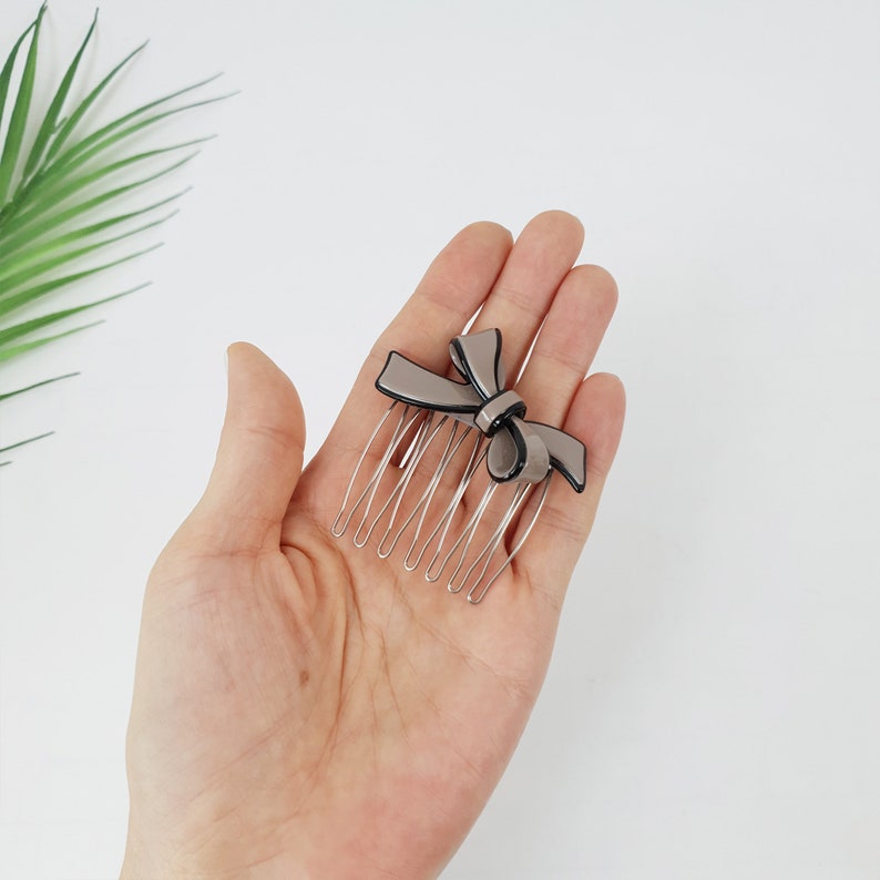 Double Ribbon Hair Comb Pin / Pastel Color French Hair Pin / | Etsy