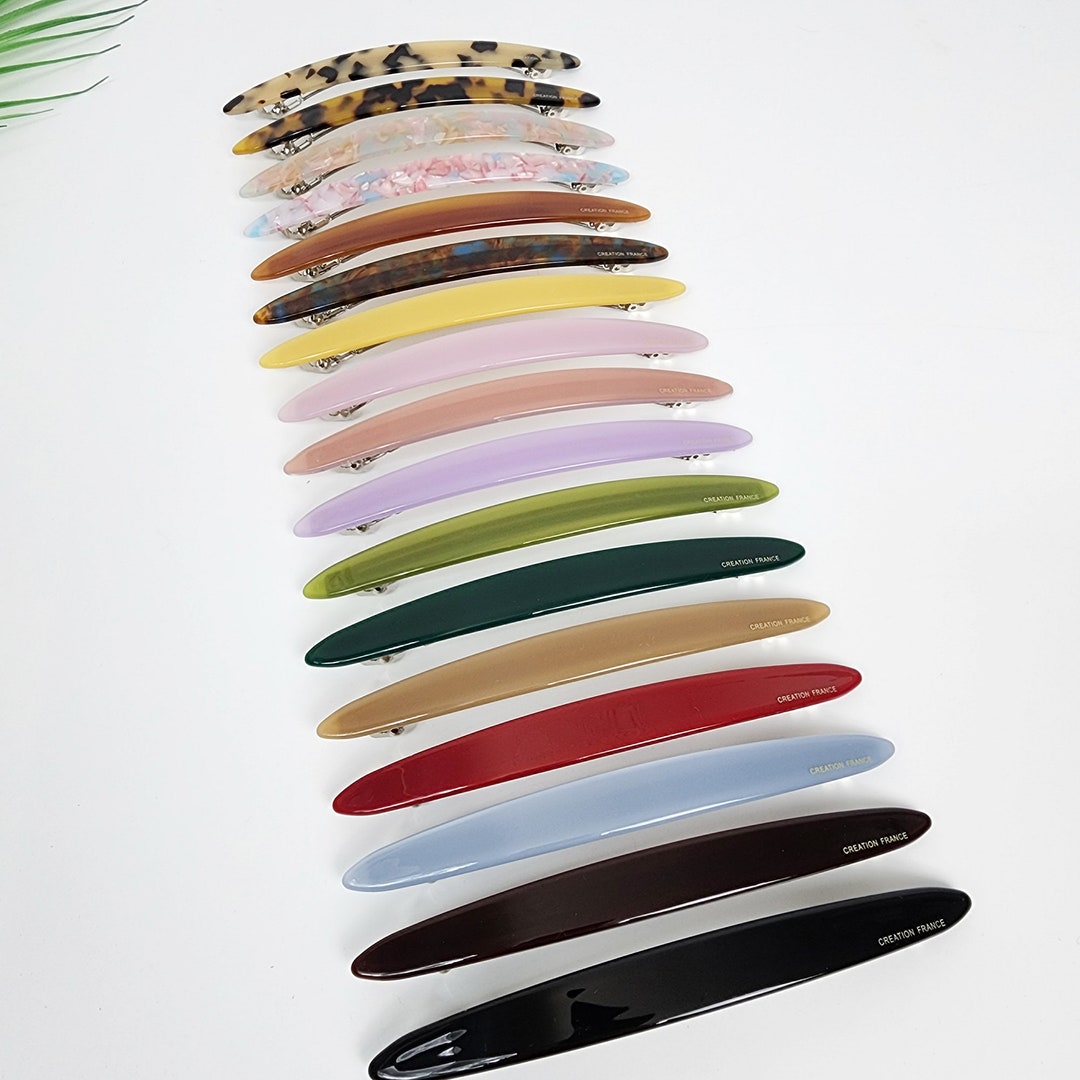 Leopard Long Oval Full Tie-up Hair Barrette (5.1 Inch) / Cute French ...