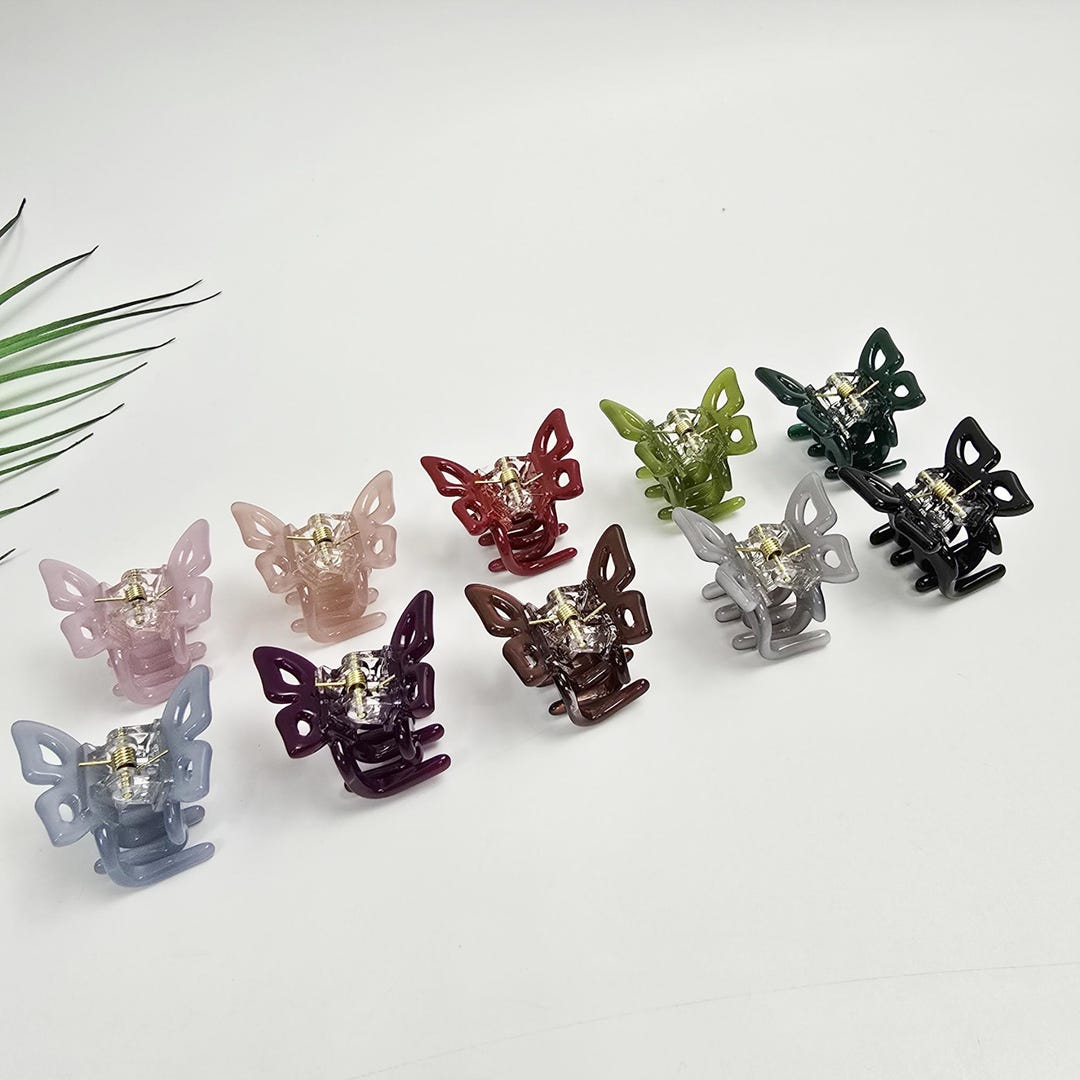 Pure Small Edge Wing Butterfly Mini Hair Claw Clip (1.2 Inch) / Vivid ...