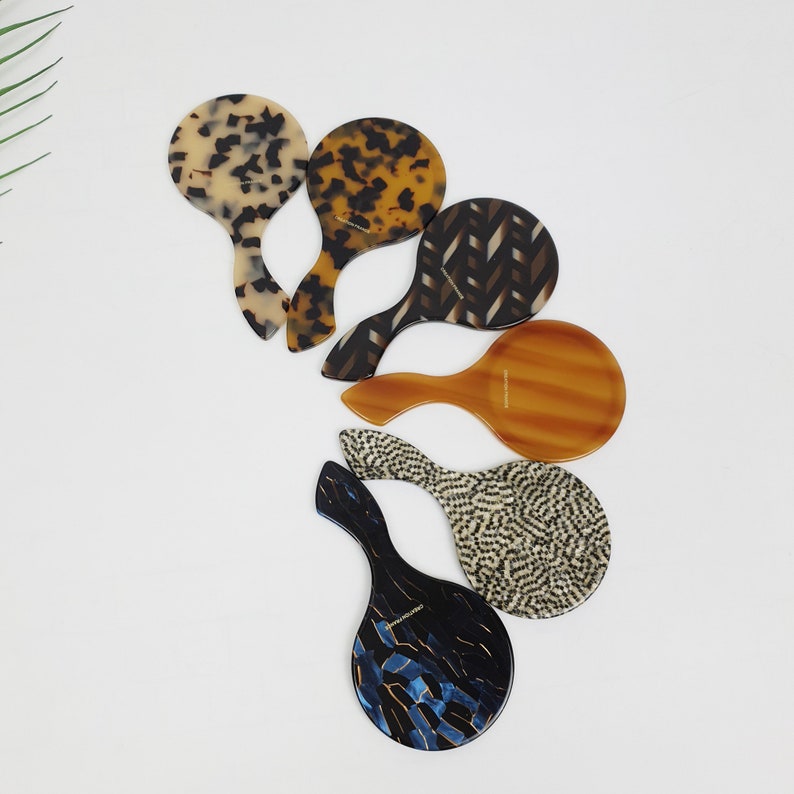 Tortoise Marble Thin Half Moon Shape Hair Comb / Hand Held | Etsy