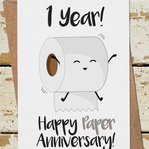 Funny 1 Year Anniversary Card Paper Anniversary Card Funny Etsy