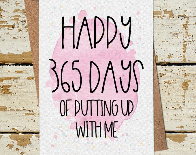 Loved You for 365 Days 1st Anniversary Card 365 Days Married - Etsy