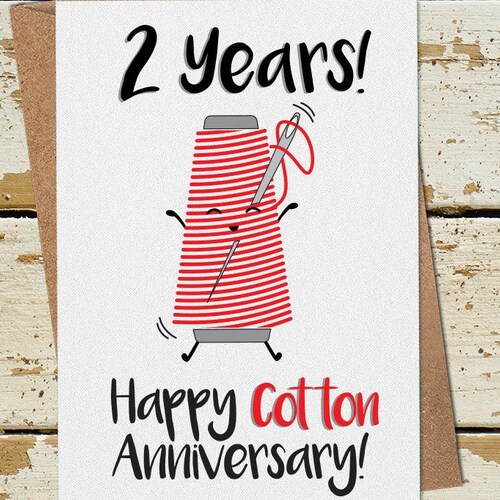 Funny 2 Year Anniversary Card 2nd Anniversary Card Cotton - Etsy