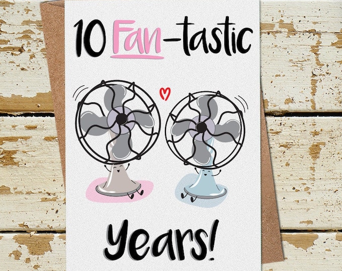 Funny 10 Year Anniversary Card 10th Wedding Anniversary Card - Etsy