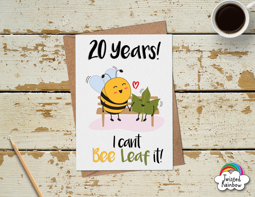 Funny 20 Year Anniversary Card, 20th Wedding Anniversary Card ...