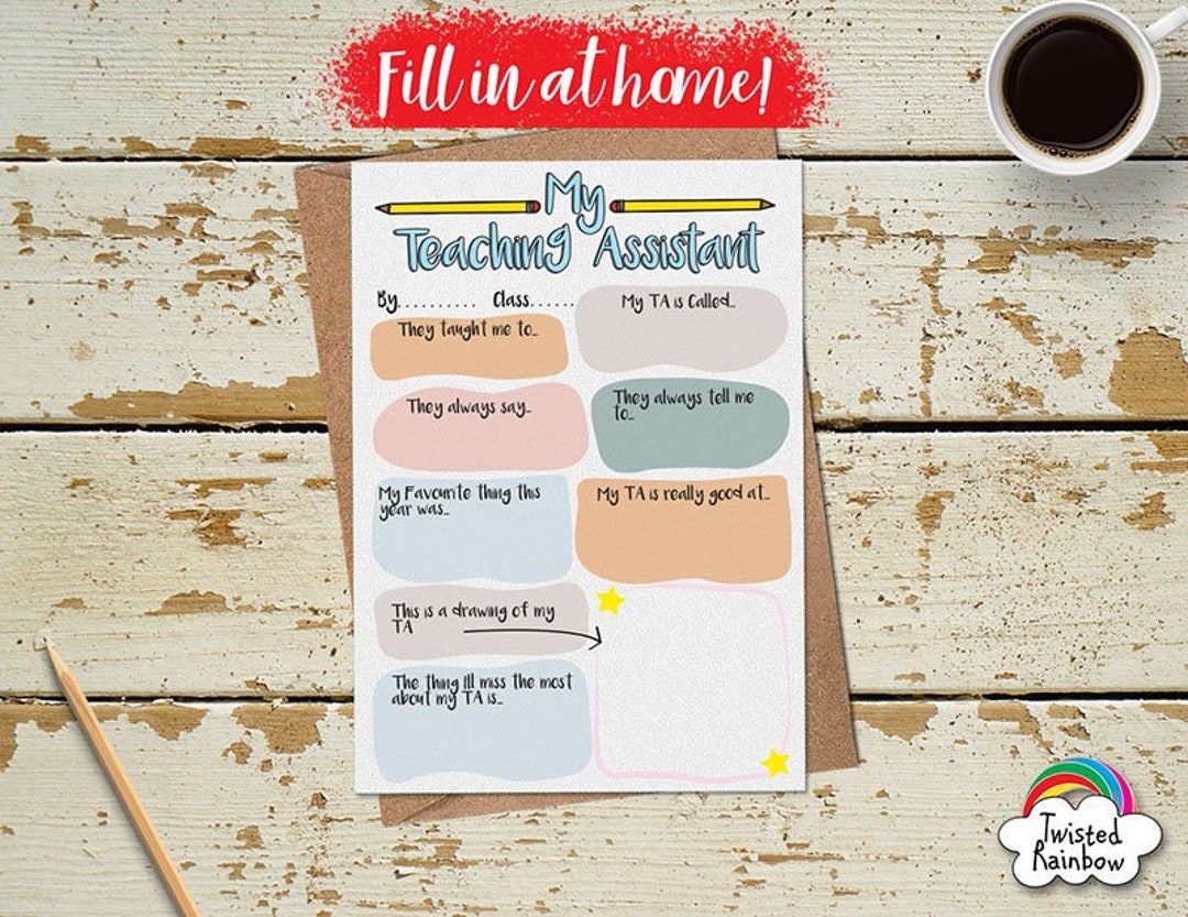 Personalised Teaching Assistant Card, Teaching Assistant Gifts, End of ...