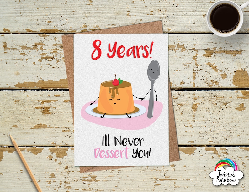 Funny 8 Year Anniversary Card 8th Anniversary Card Funny | Etsy