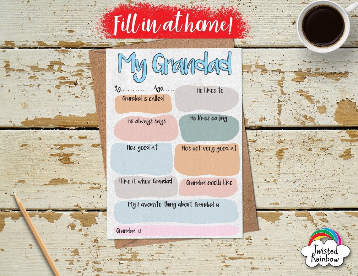 Personalised Fathers Day Card for Grandad, Personalised Birthday Card ...