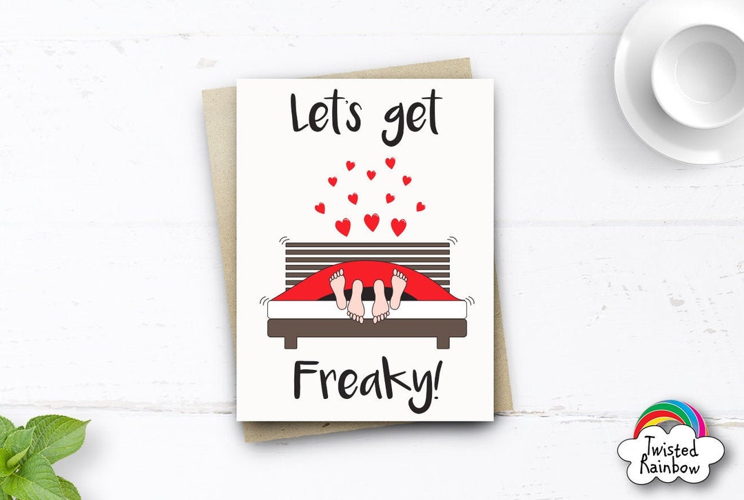 Let's Get Freaky Card, Funny Anniversary Card for Him Her Husband Wife ...