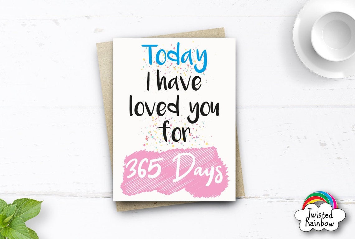 Loved You for 365 Days 1st Anniversary Card 365 Days Married | Etsy