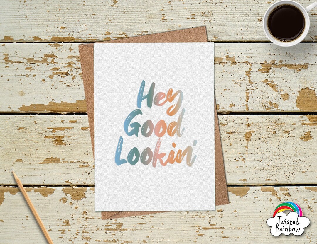 Hey Good Looking Card, Cute Birthday Card for Him Husband Boyfriend ...