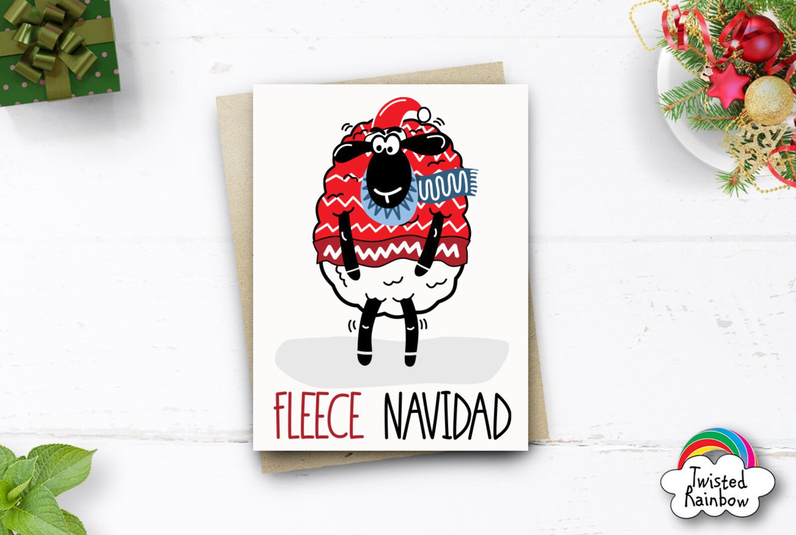 Fleece Navidad Card Funny Christmas Card Feliz Navidad - Etsy