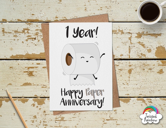 Funny 1 Year Anniversary Card Paper Anniversary Card Funny | Etsy