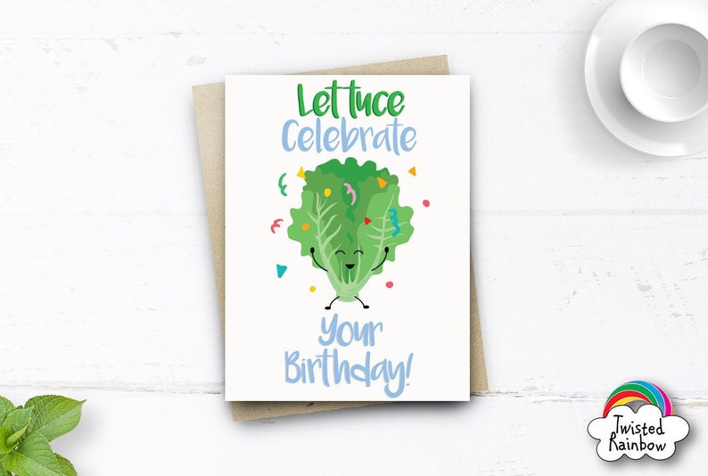 Lettuce Celebrate Card, Funny Birthday Card for Him Her Husband Wife ...