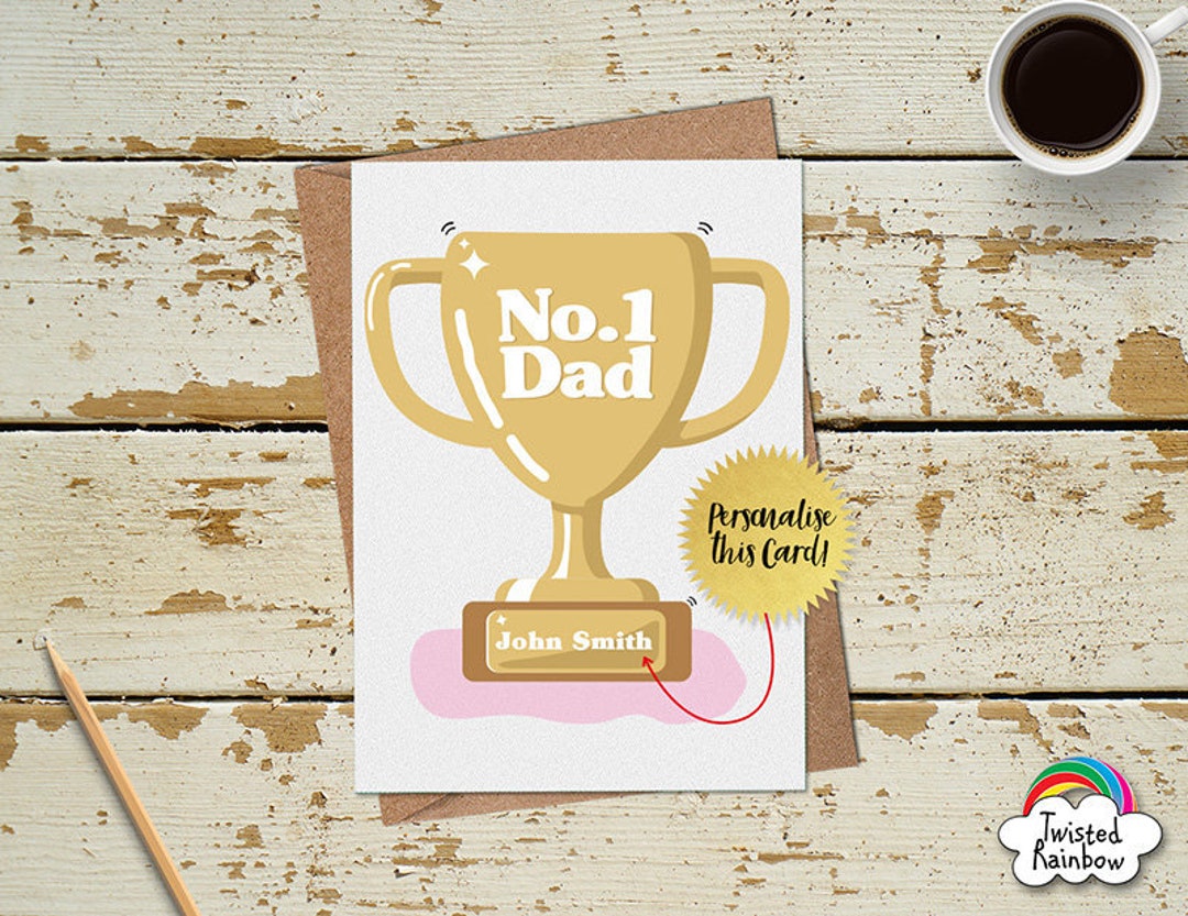 Personalised Fathers Day Card, Number 1 Dad Card, Daddy Birthday Card ...