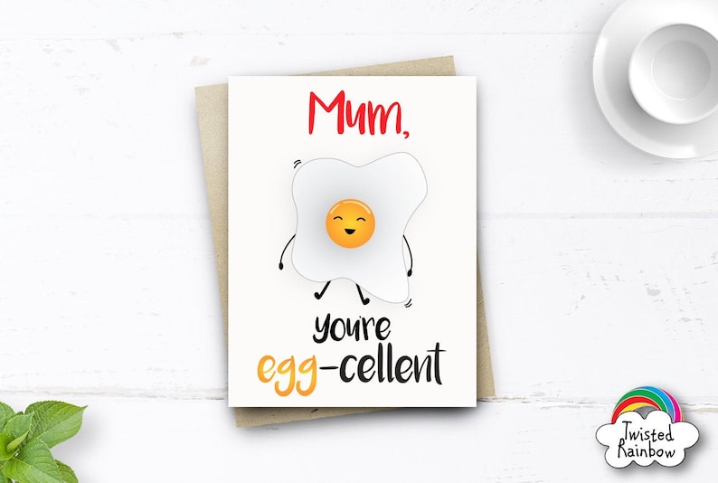 Funny Card for Mum Mum You're Egg-cellent Mothers Day | Etsy