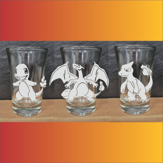 Pokemon Charmander Charmeleon Charizard Laser Etched Shot - Etsy