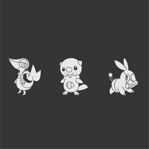 Pokemon Gen 5 Starters Snivy Oshawott Tepig Etched Shot Glasses Set - Etsy