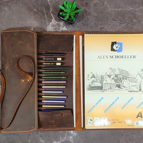 Handmade Leather Sketchbook Cover Personalized Artists Gifts - Etsy