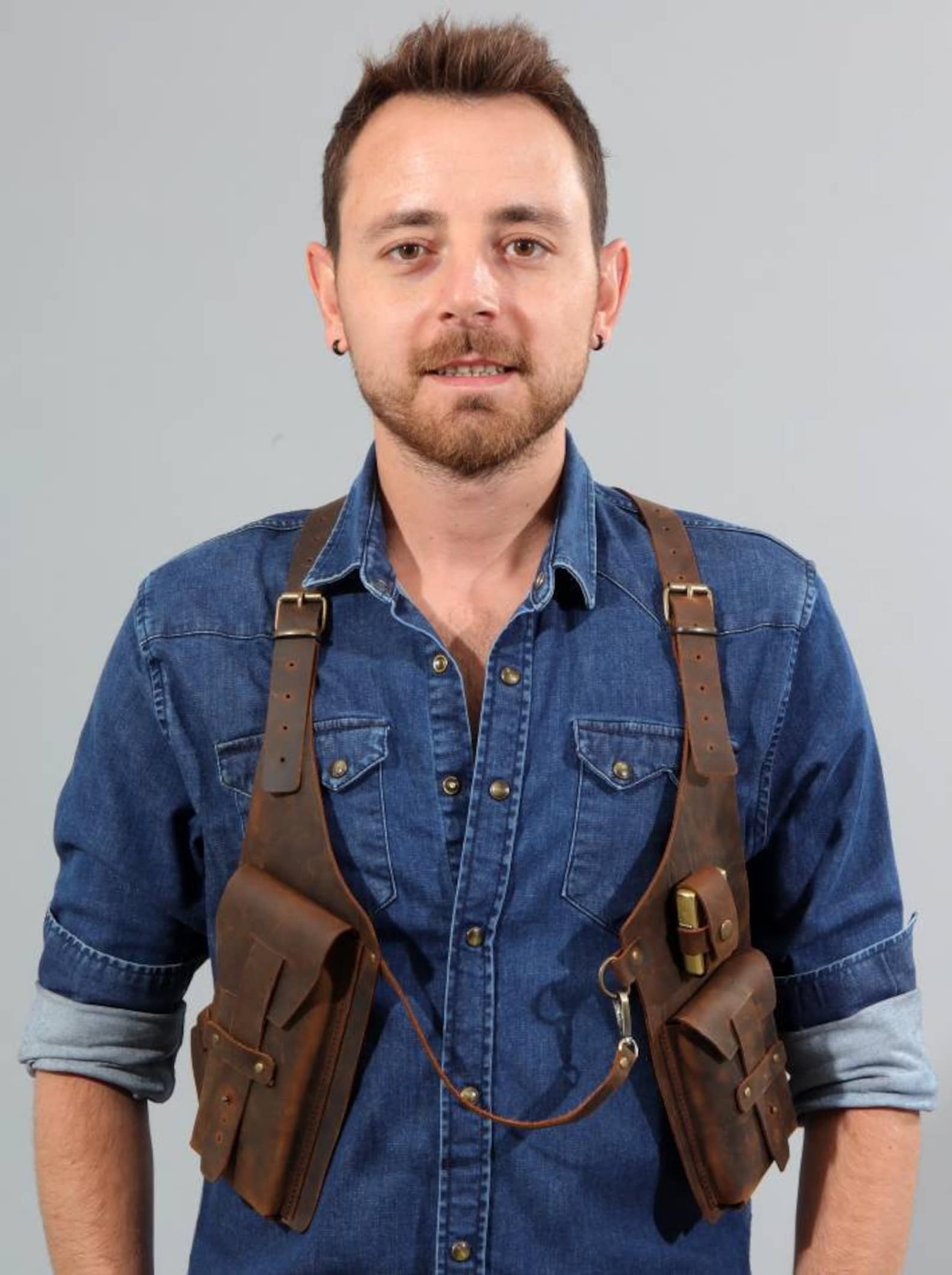 Leather Zippo Holster Bag – Handmade Lighter Holder Chest Bag – Men’s ...