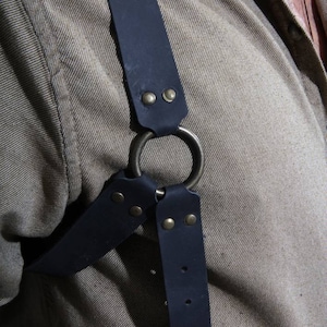 Unisex Leather Suspender, Black Leather Suspender, Wedding Groom ...