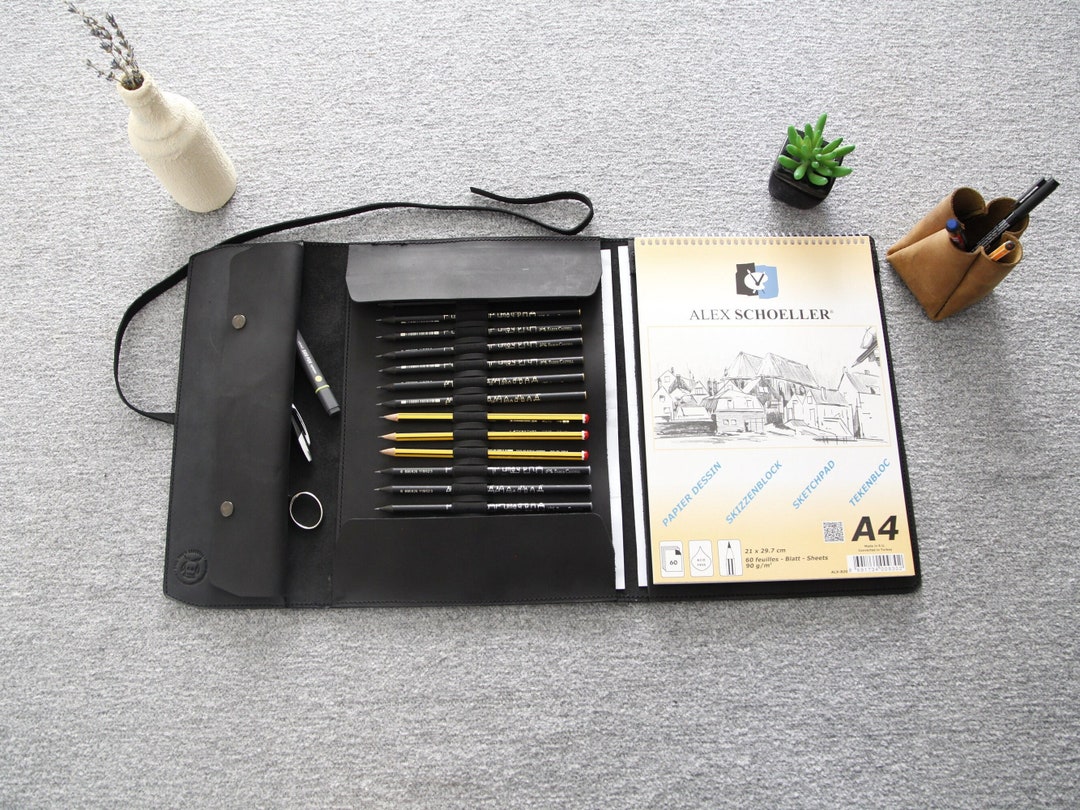Handmade Leather Sketchbook Cover: Refillable Artist Sketch Pad, A4/A5 ...