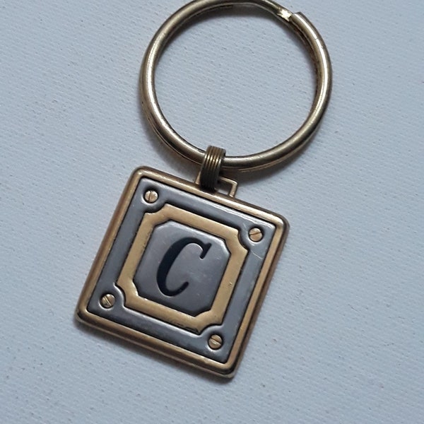 Initial Keychain - Etsy