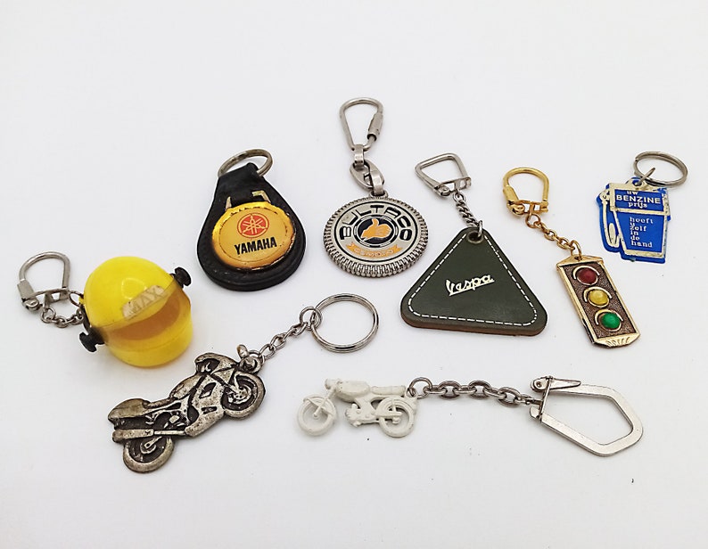 Vintage Motorcycle Brand Keychains: Vespa, Yamaha, Bultaco Collectibles ...