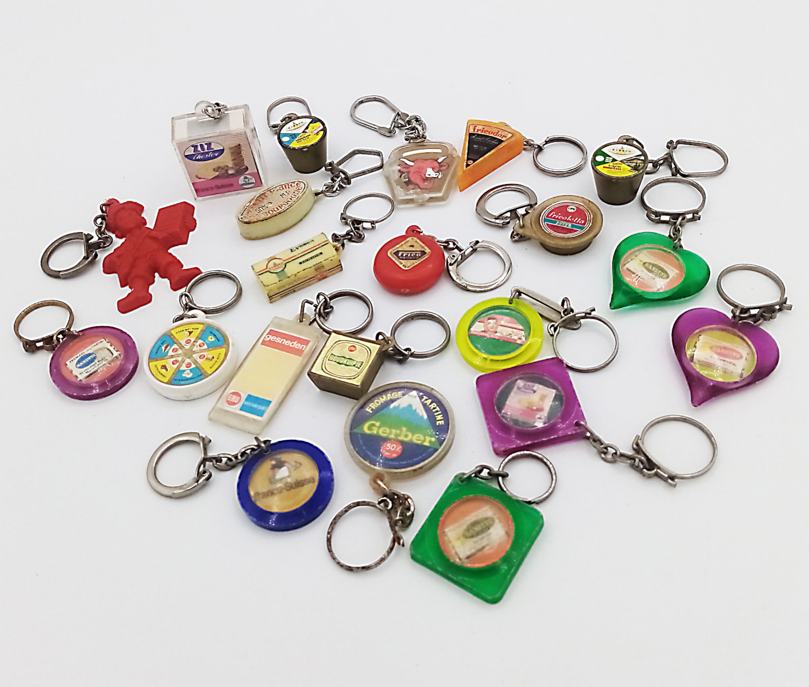 1960s Cheese Collection Keychain, Food Keychain, Vintage Keychain ...