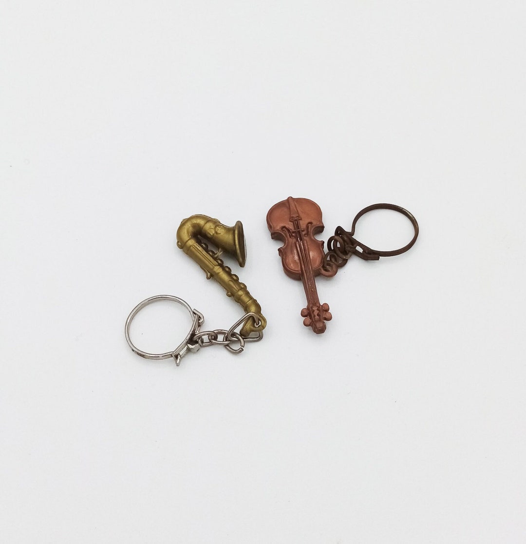 Musical Instruments Set of 2 Keychains, Musical Keychains, Keychain ...