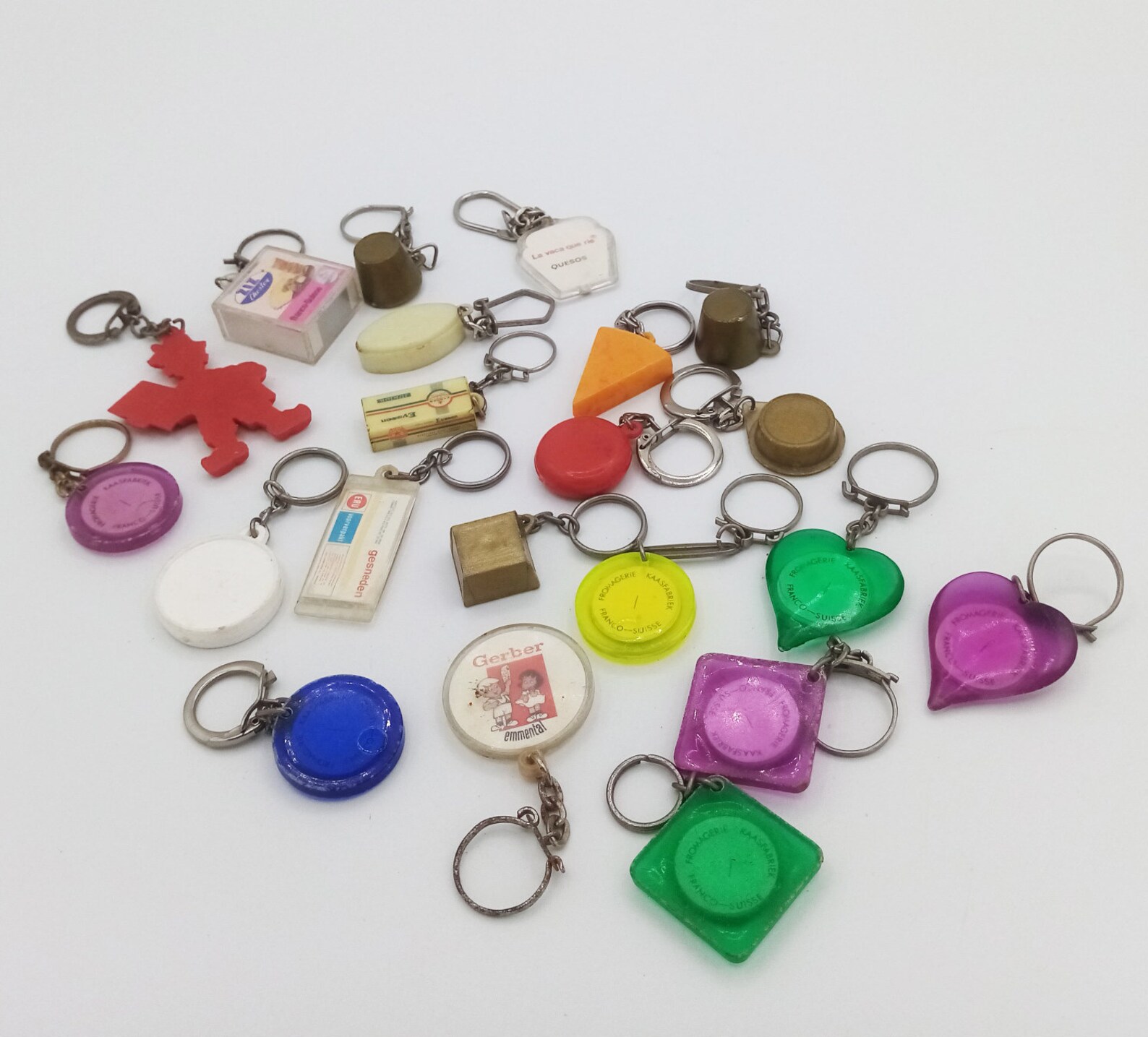 1960s Cheese Collection Keychain, Food Keychain, Vintage Keychain ...