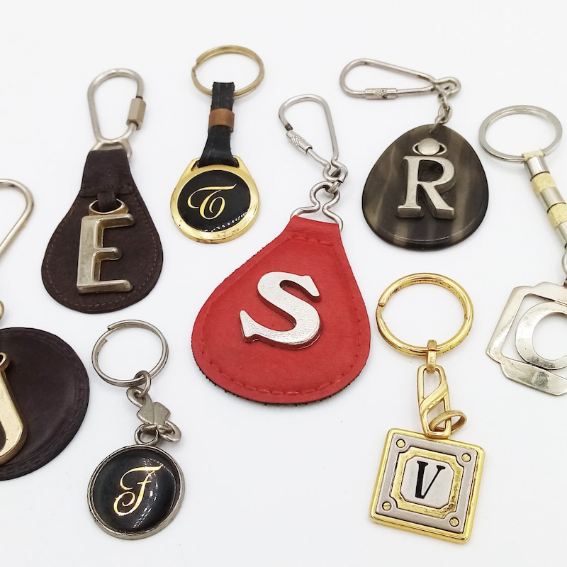 Initial Keychain - Etsy