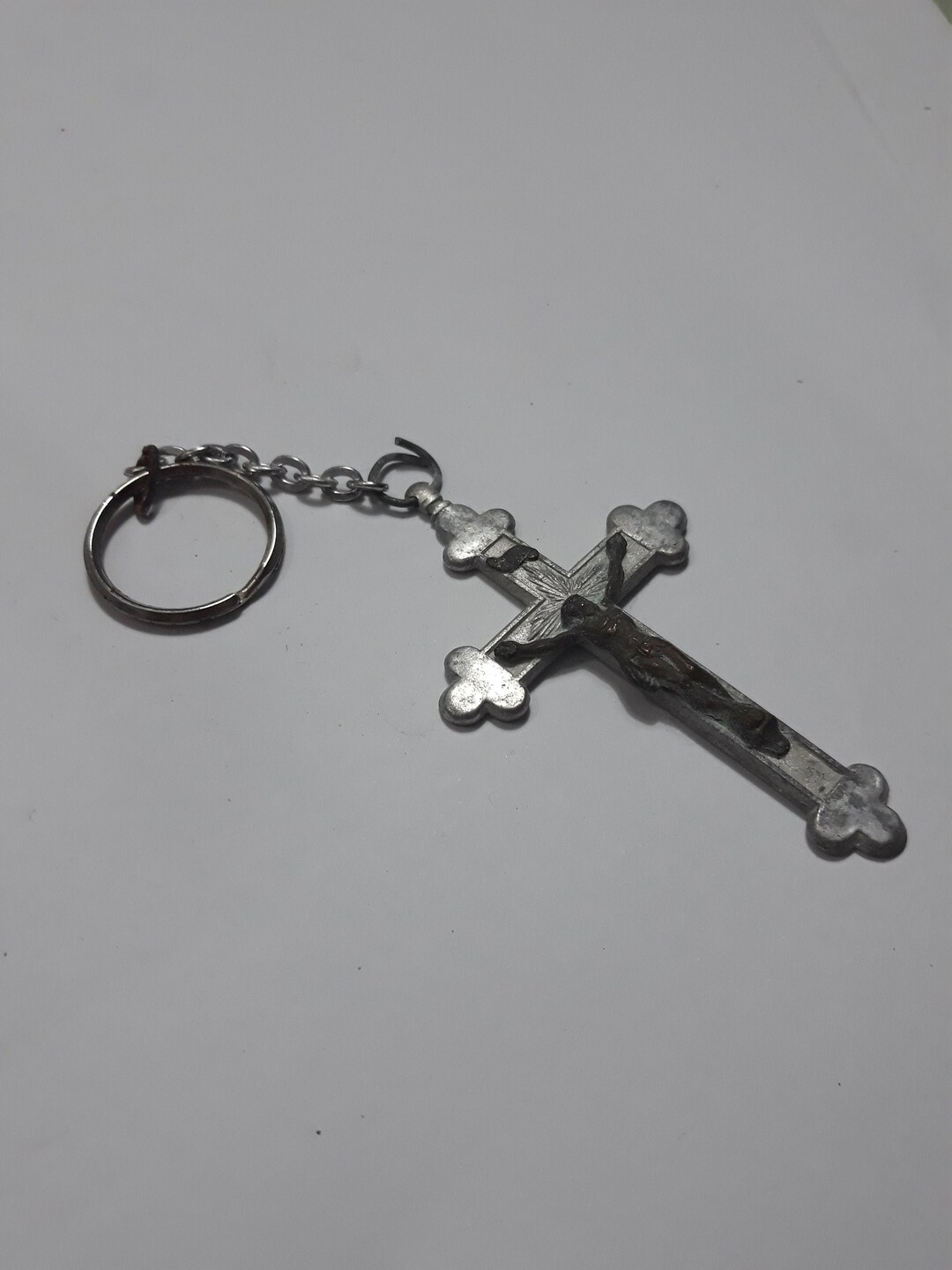 Jesus Crucifix Vintage Keychain, Jesus Keychain, Crucifix Keychain ...