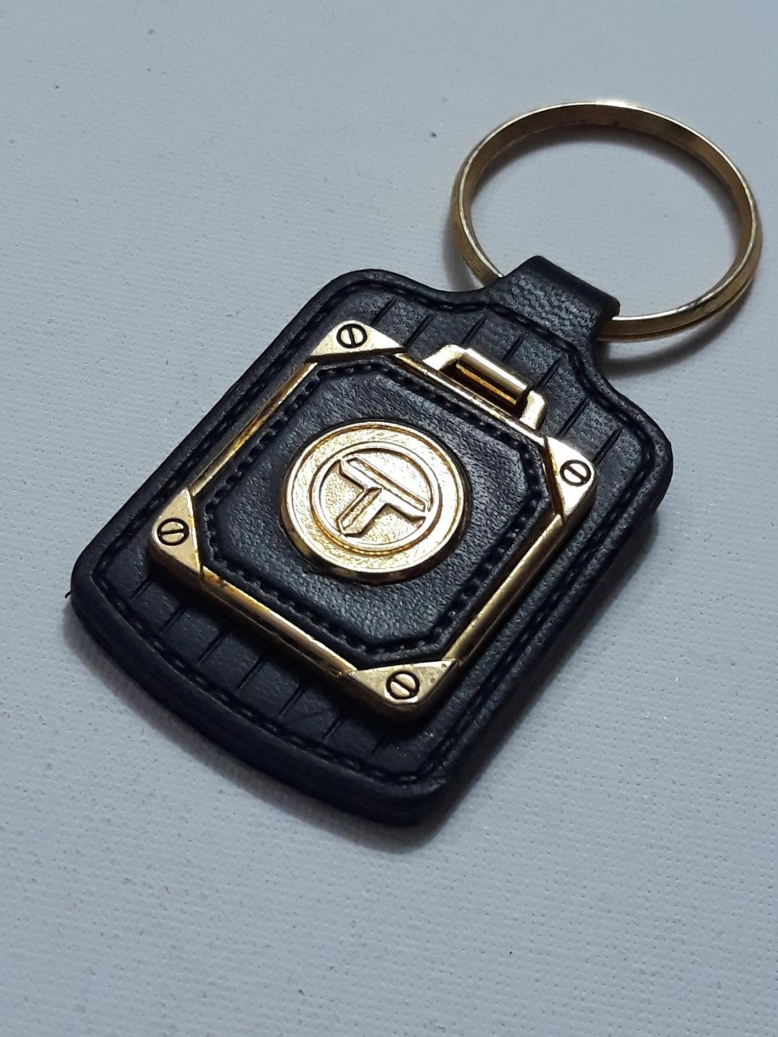 T Initial Vintage Keychain T Keychain Initial Keychain - Etsy