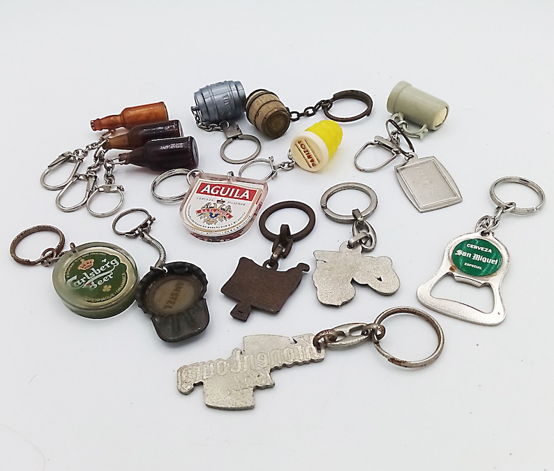 From 1960s Beer Collection Keychain Vintage Keychain Beer - Etsy