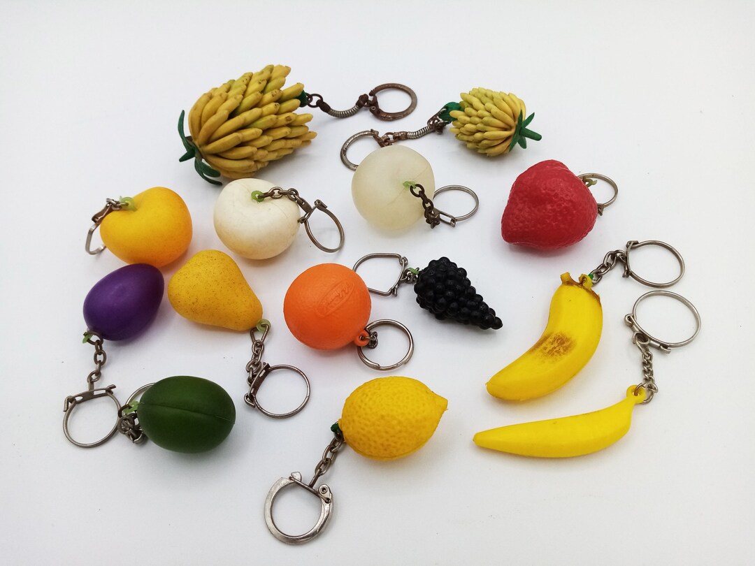 1960s Miniature Fruit Keychain: Vintage Collectible Keyring - Etsy