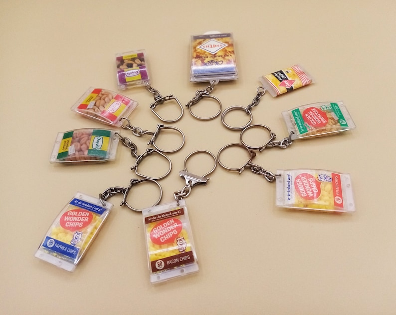 1960s Snacks Collection Keychain, Food Keychain, Vintage Keychain ...
