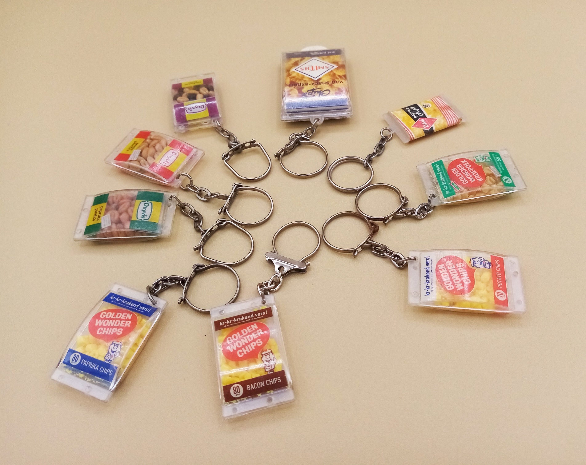 1960s Snacks Collection Keychain, Food Keychain, Vintage Keychain ...
