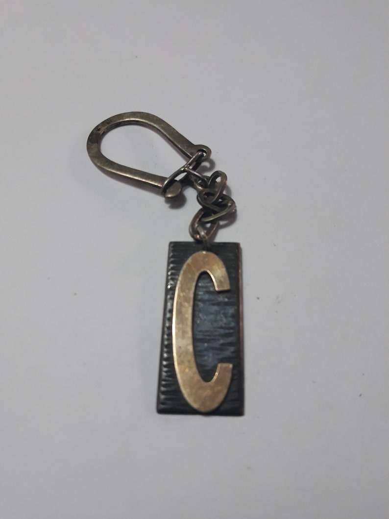 C Initial Vintage Keychain, C Keychain, Keychain Collection, Keyring ...